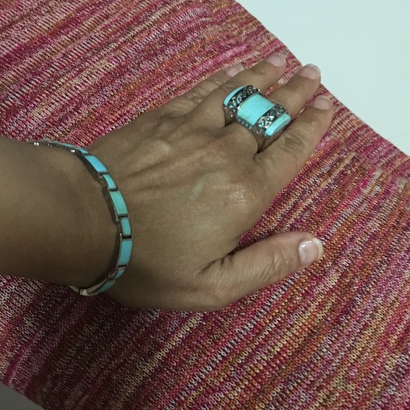 Real Collectibles by Adrienne | Jewelry | Turquoise Rhodium Silver ...